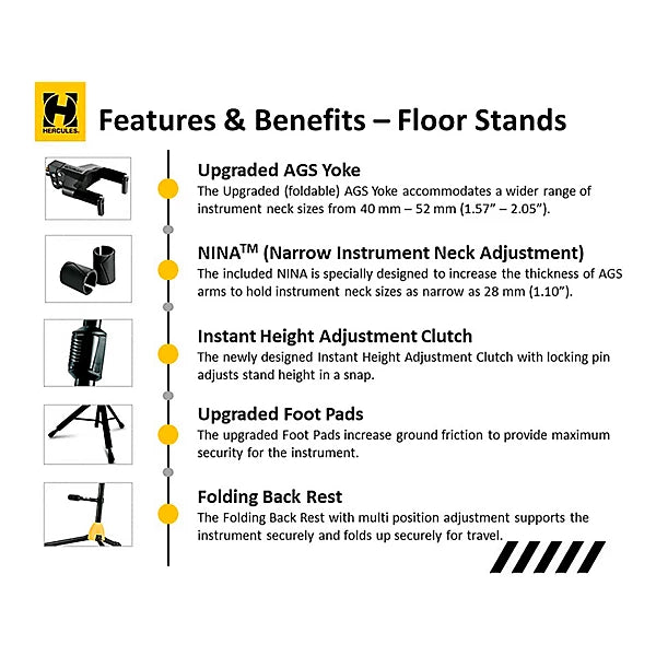 Hercules Stands GS422B PLUS Dual Guitar Stand with Auto Grip System an